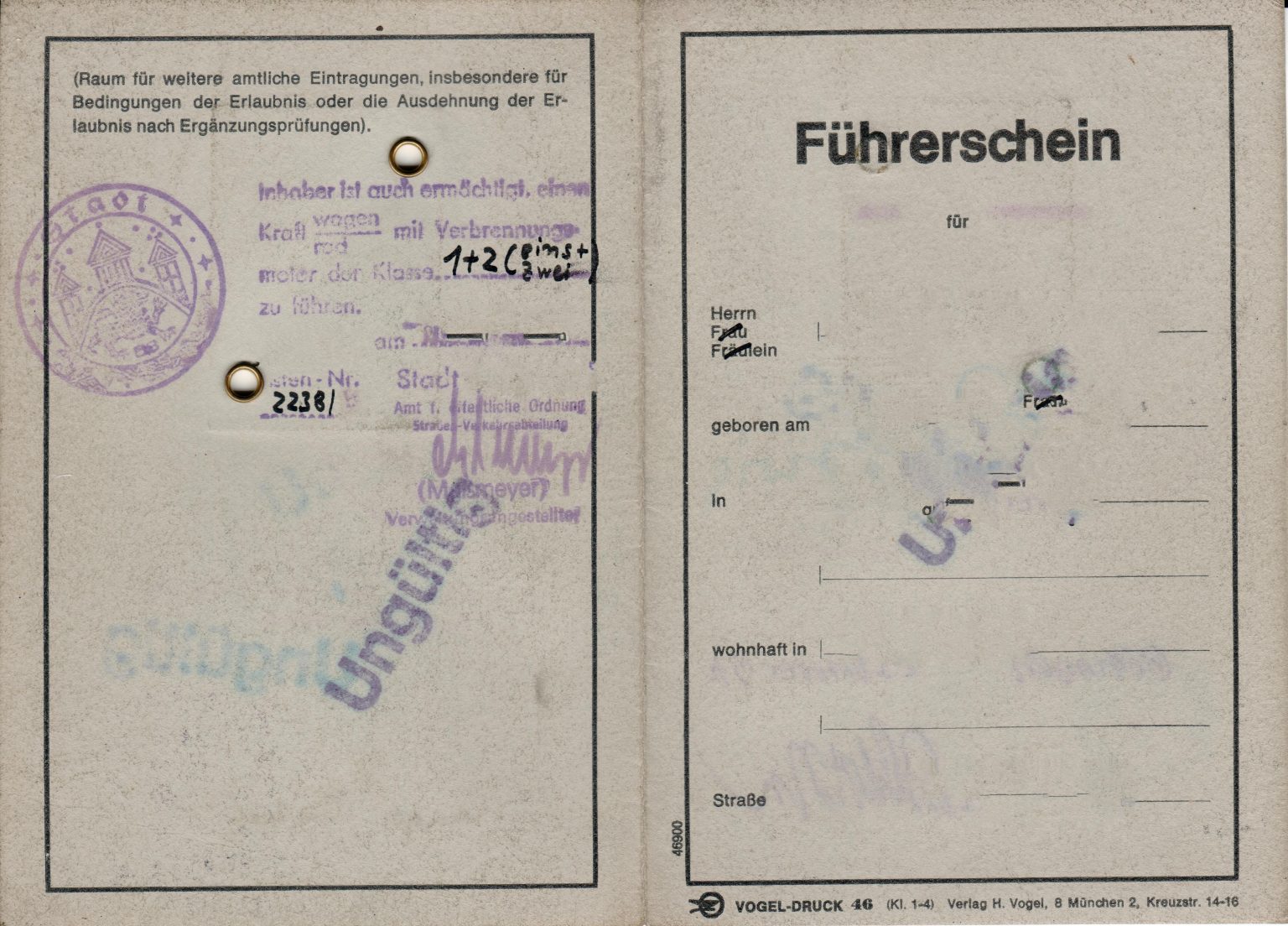 Führerschein / Fahrerlaubnis - Aus dem "Leben" unseres Unimog 417